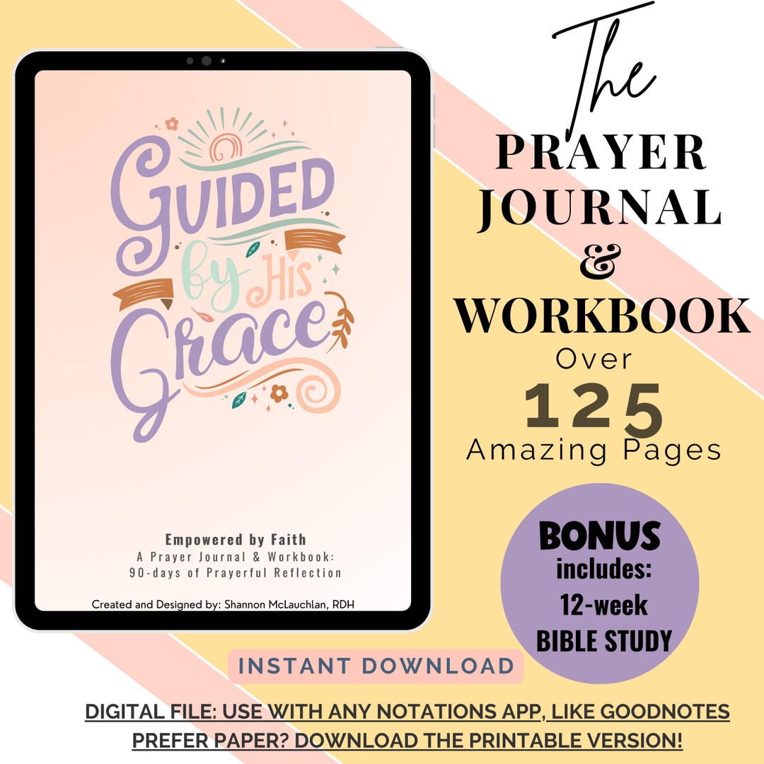 Prayer Journal Bible Study, Digital Prayer Workbook, Faith Journal ...
