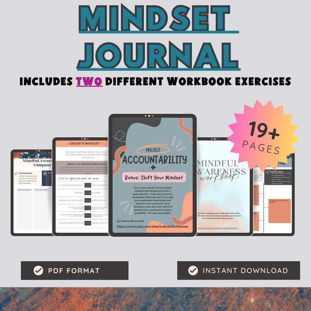 Mindset Planner Digital Mindset Journal Journal Overthinker - Etsy
