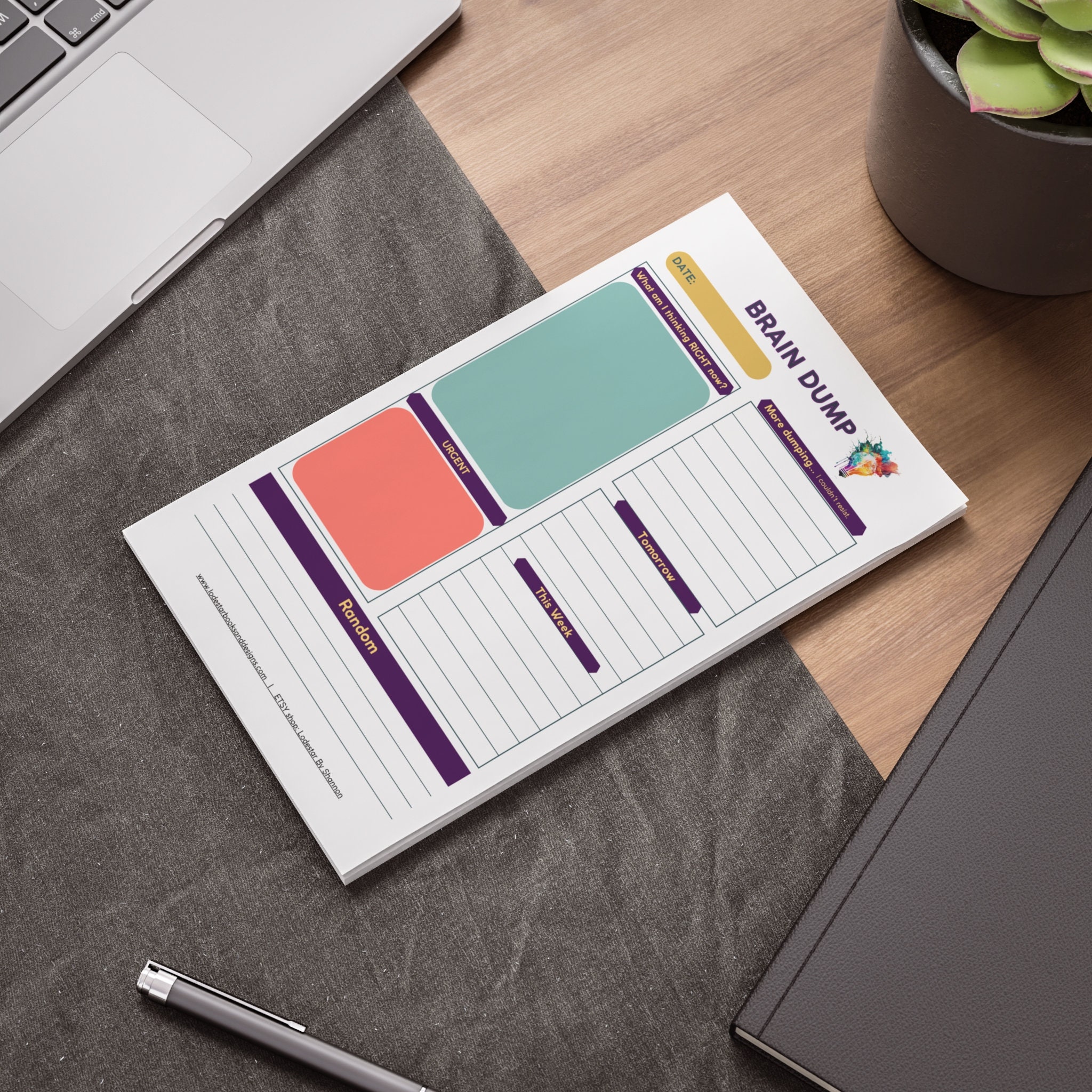 PHYSICAL ITEM, ADHD Brain Dump Sticky Note Pad, 10x6 Inches, Large To ...