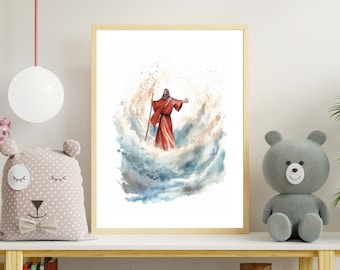 God Helps Moses Wall Decal, Moses Bible Story, Bible Story Wall Decal ...