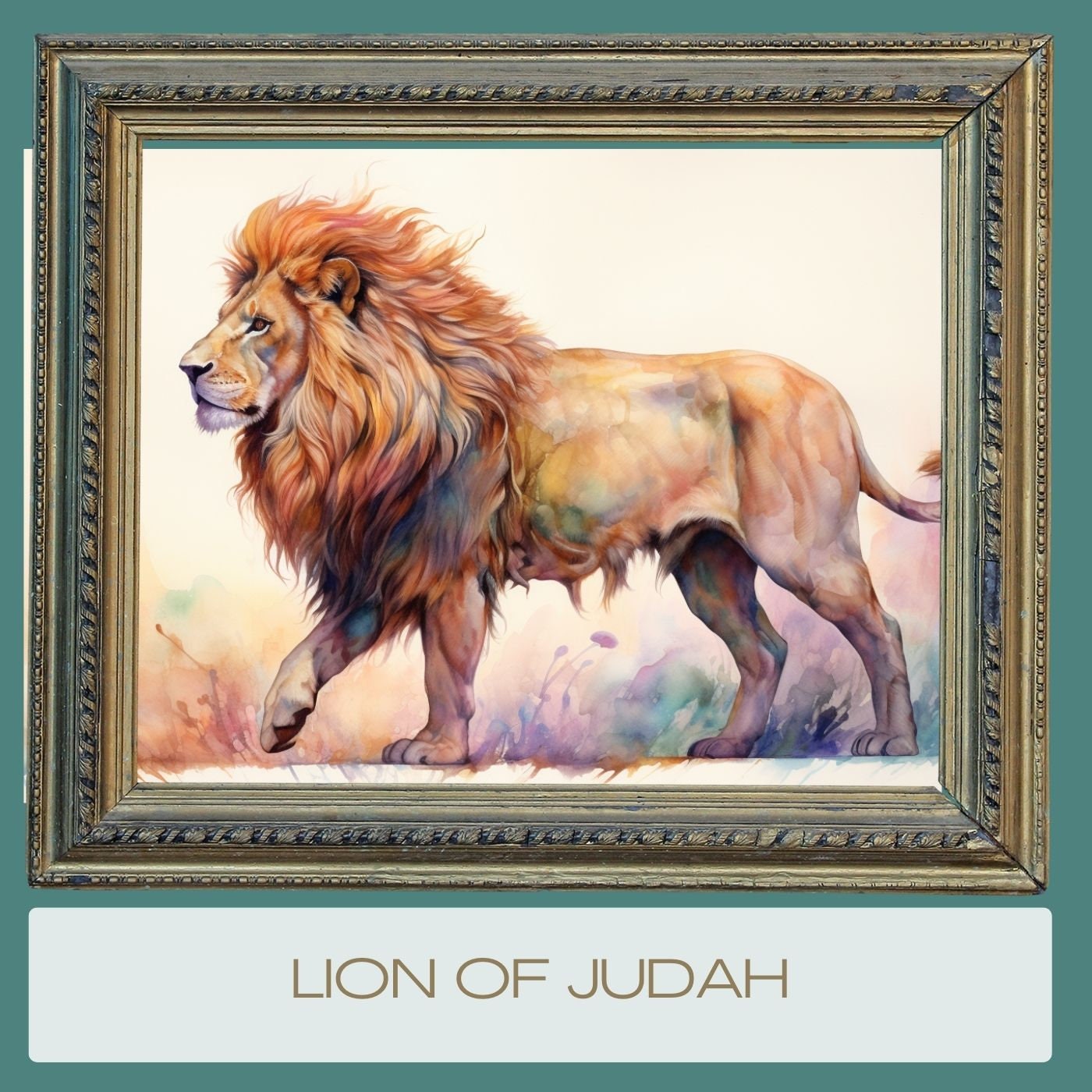 Lion of Judah - the Symbol of Jesus. INSTANT DOWNLOAD Watercolor Design ...