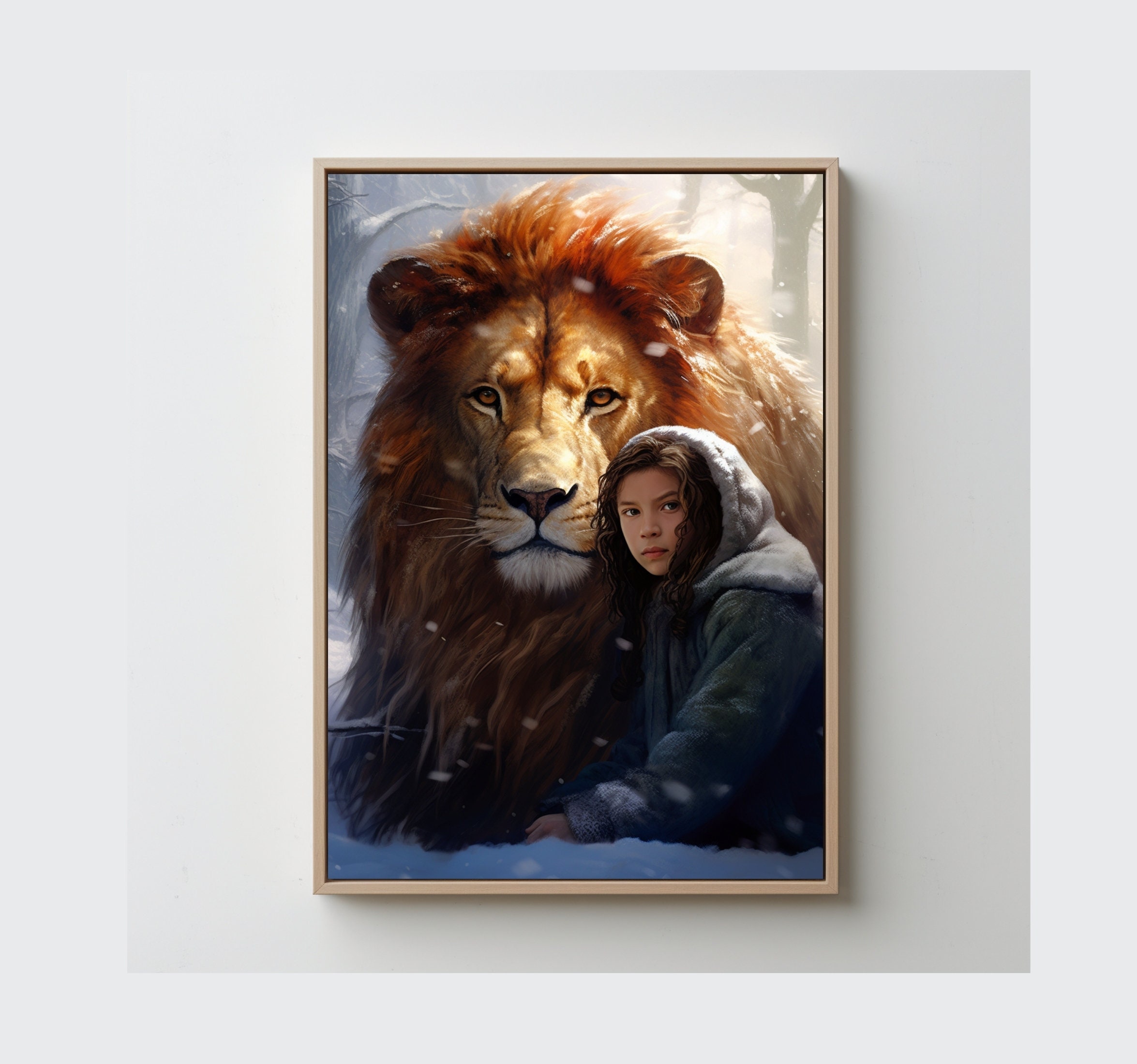 Aslan and Peter, Narnia Digital Poster Art. C.S. Lewis Wall Art ...