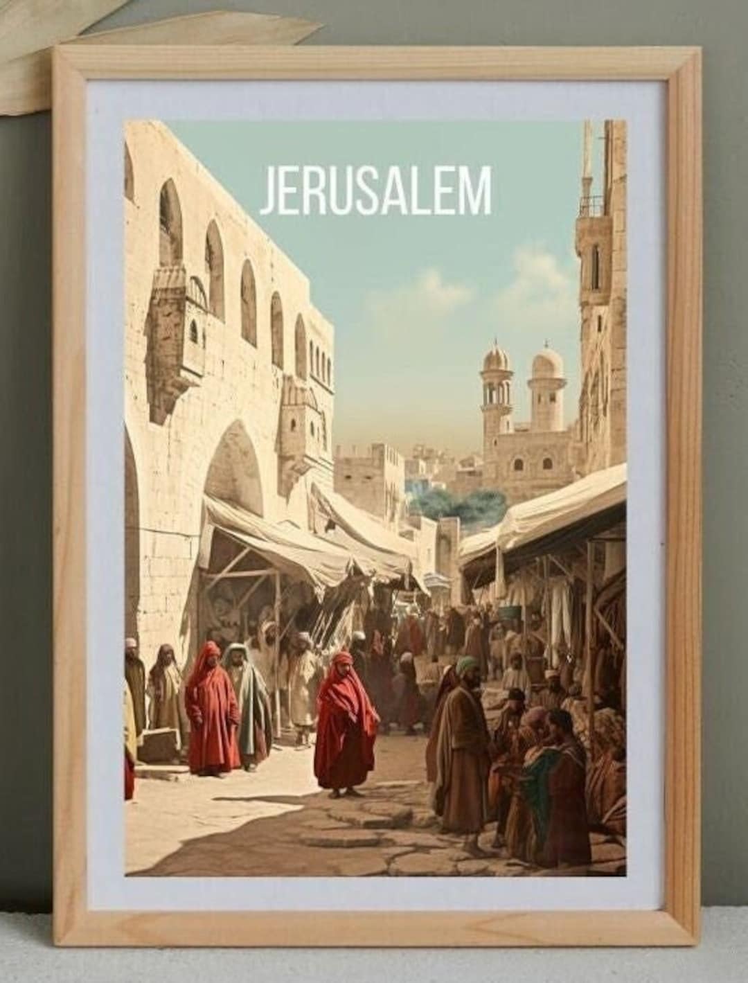 Jerusalem Poster Original Art Depiction of Jerusalem in the Days of ...