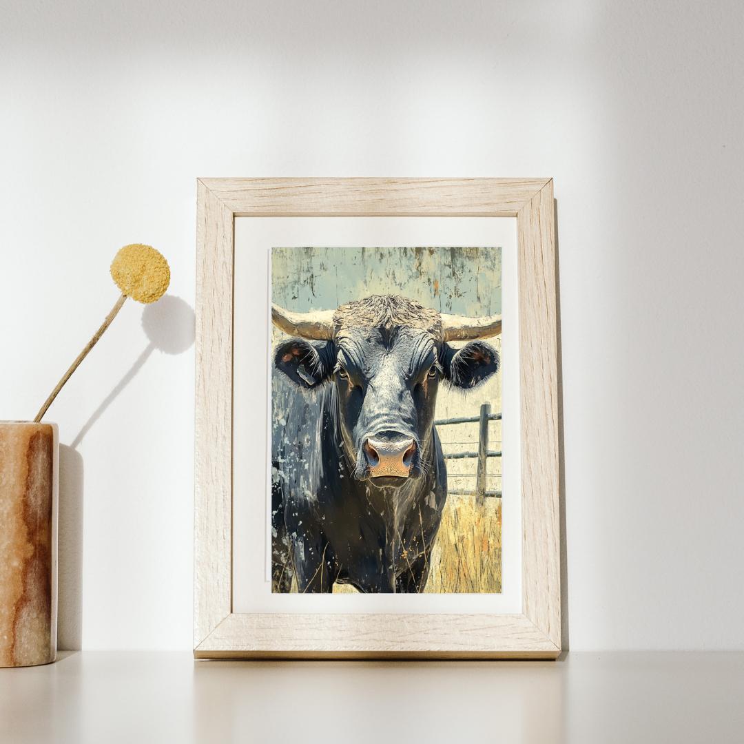 Bibles Strong Bull in Watercolor. Digital Wall Art. Bull of Scripture ...