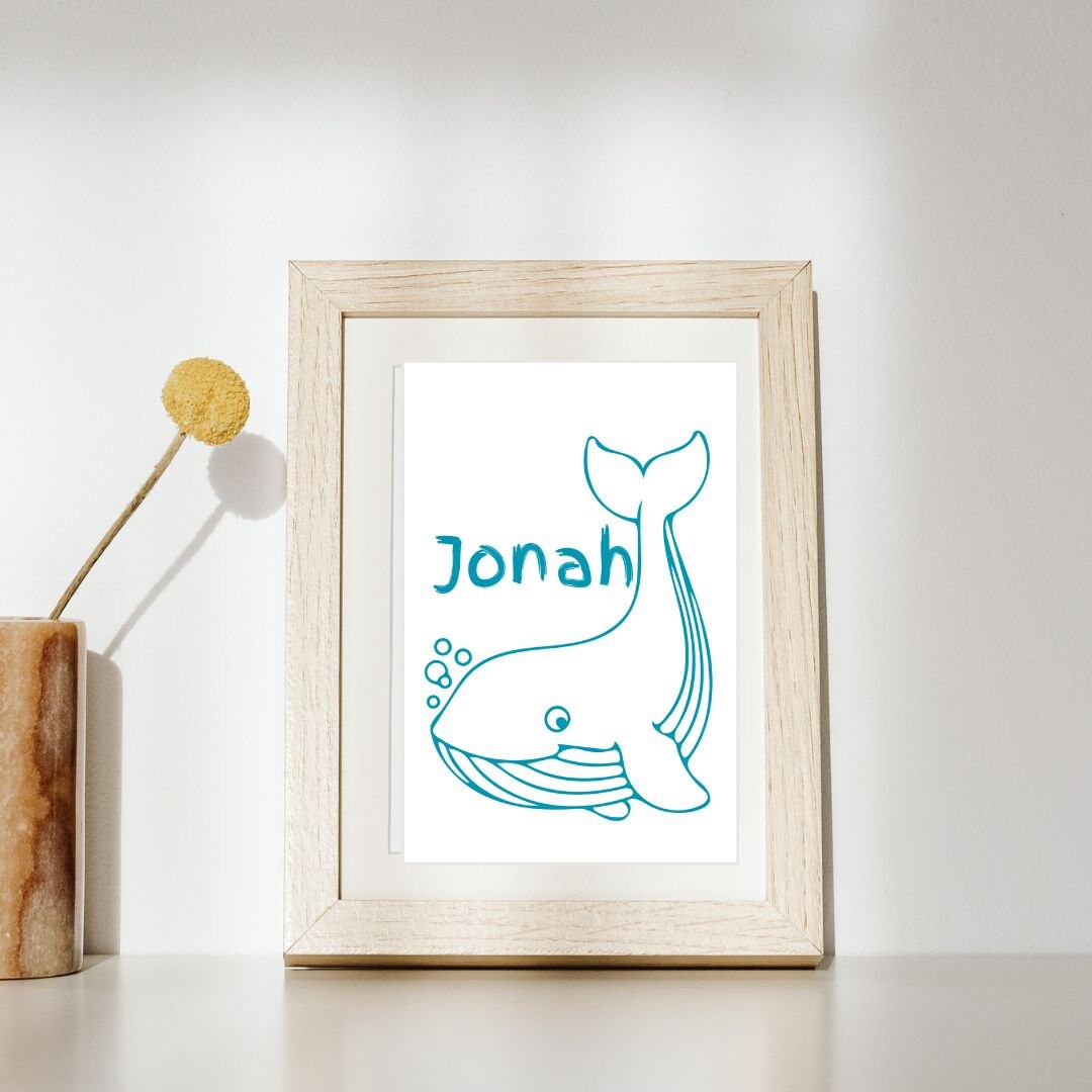 Jonah, Bible Prophet Digital Print Art. Boys Room Decor, Christian Home ...