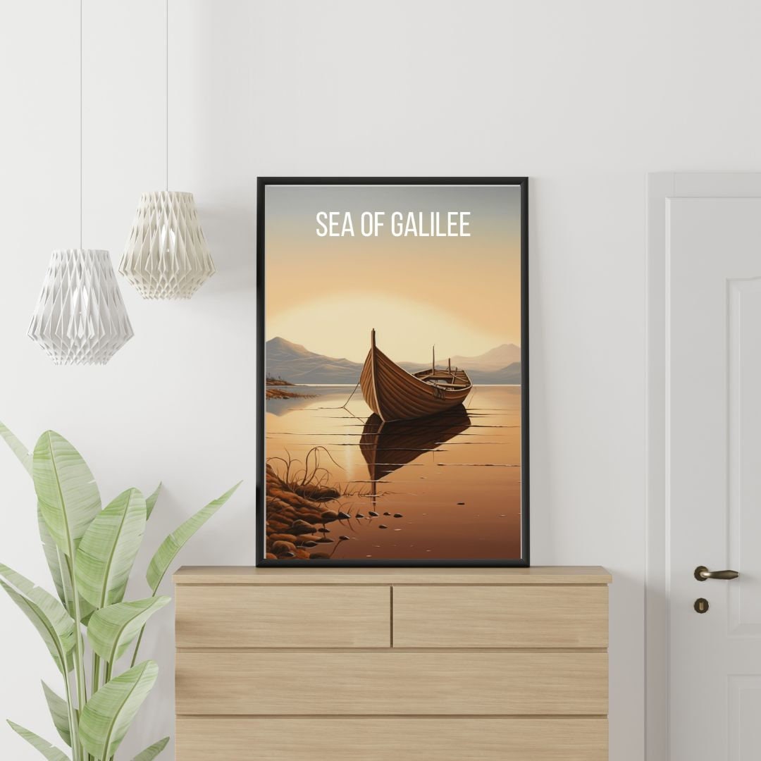 Sea of Galilee Poster Art, Wall Art of Biblical Israel. Jesus Met Simon ...
