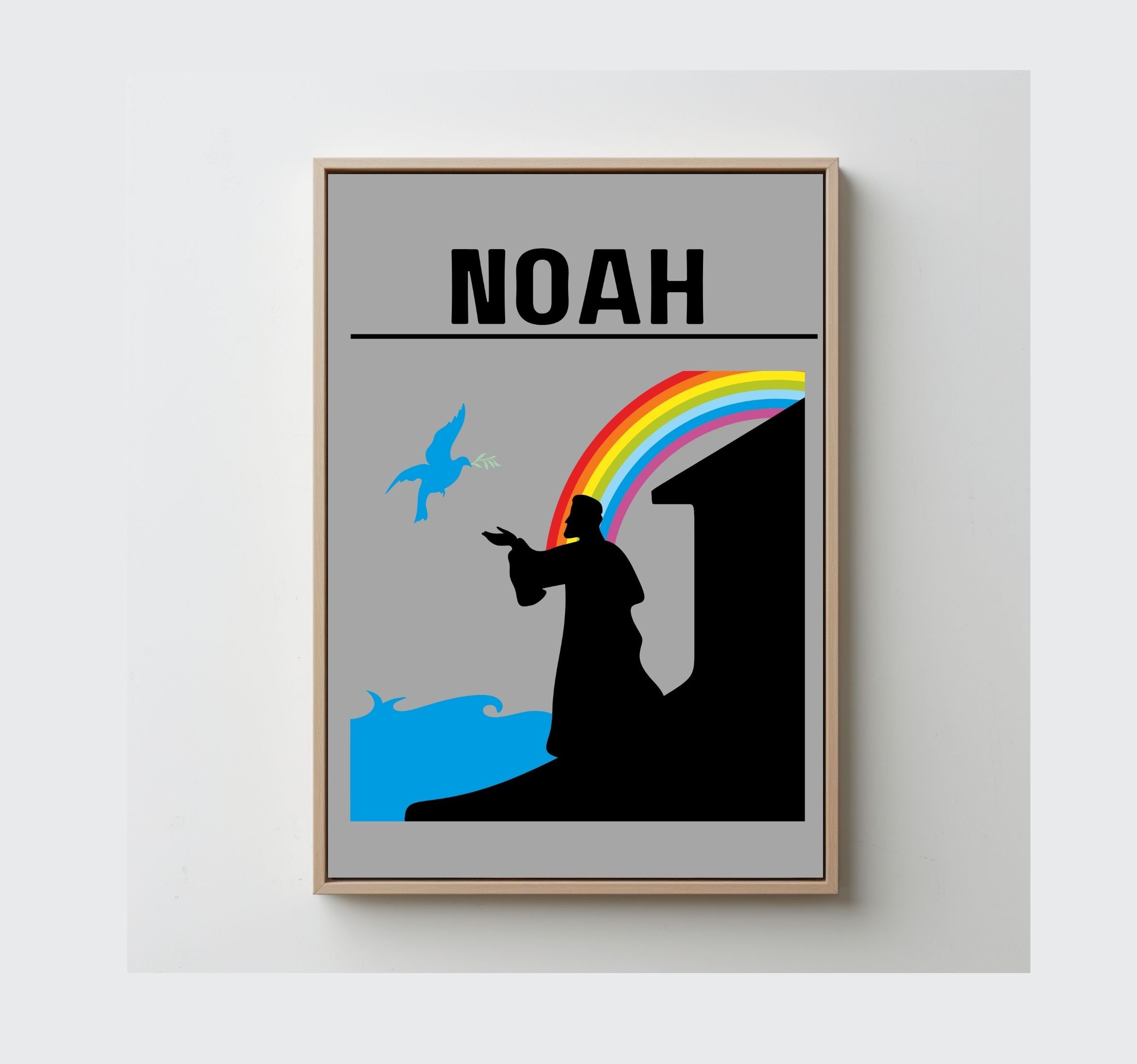 Noah, Digital Bible Wall Art. Scripture Noah and the Ark. Vintage Bible ...