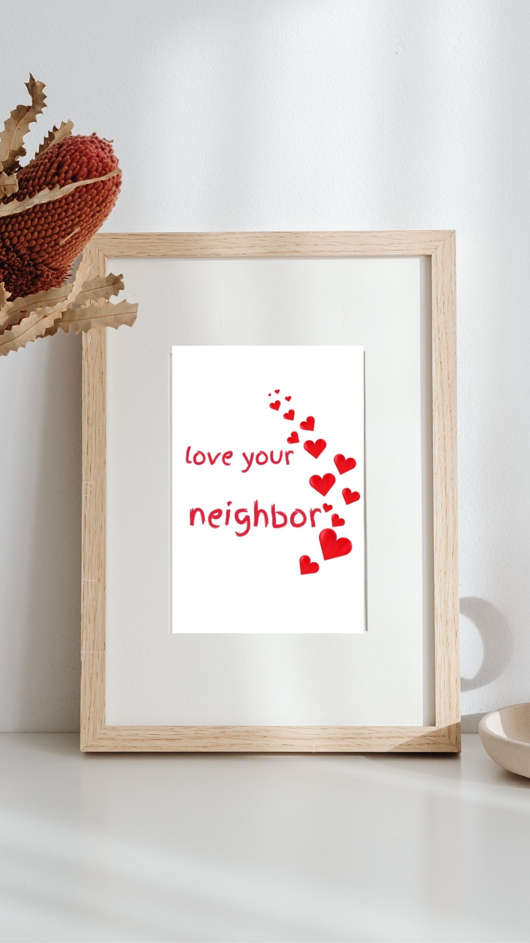 Bible Verse, Love Your Neighbor Digital Wall Print. INSTANT DOWNLOAD ...