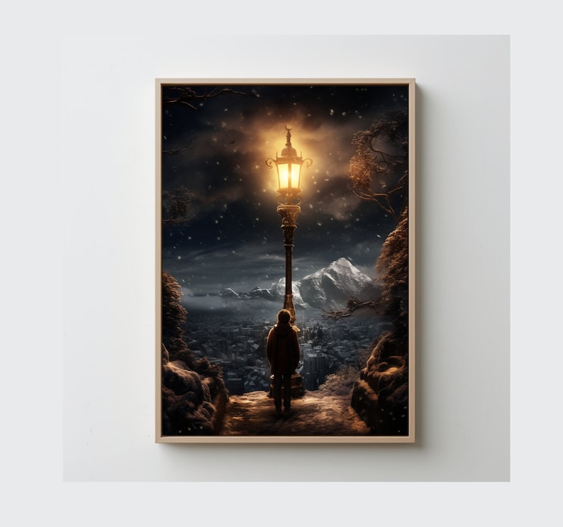 Narnia Lamp Post Poster Art, Chronicles of Narnia. INSTANT DOWNLOAD C.S ...