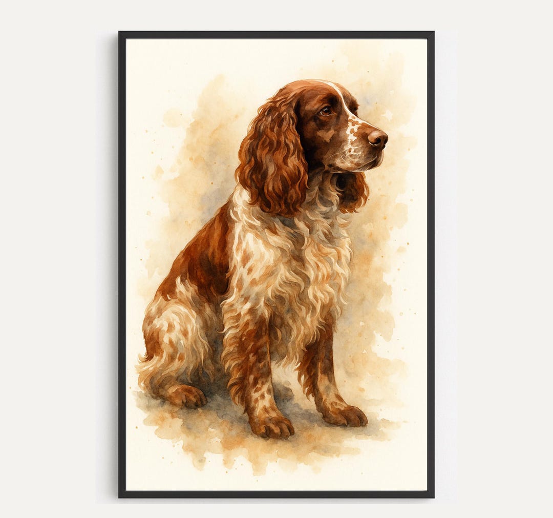 Springer Spaniel Classic Digital Watercolor Print | Digital Print Wall ...