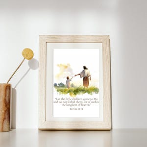 Bible Watercolor Digital Wall Art. Matthew 19:14 Let the Little ...