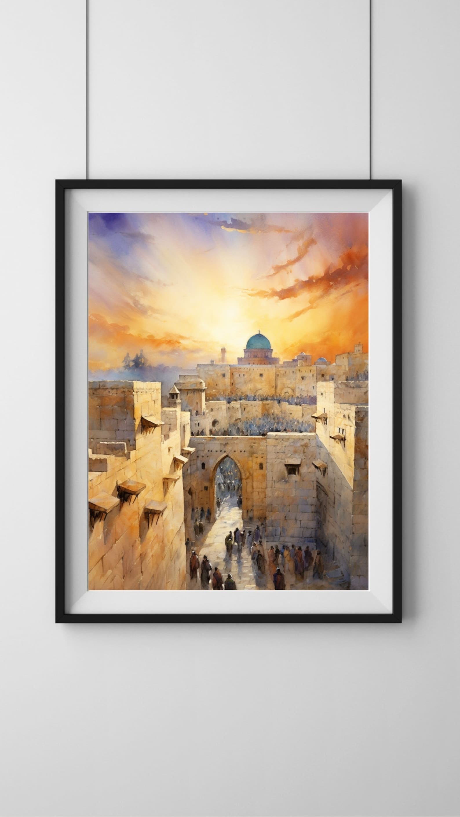 Peace of Jerusalem Print Art, Digital Print, Jerusalem, Watercolor ...