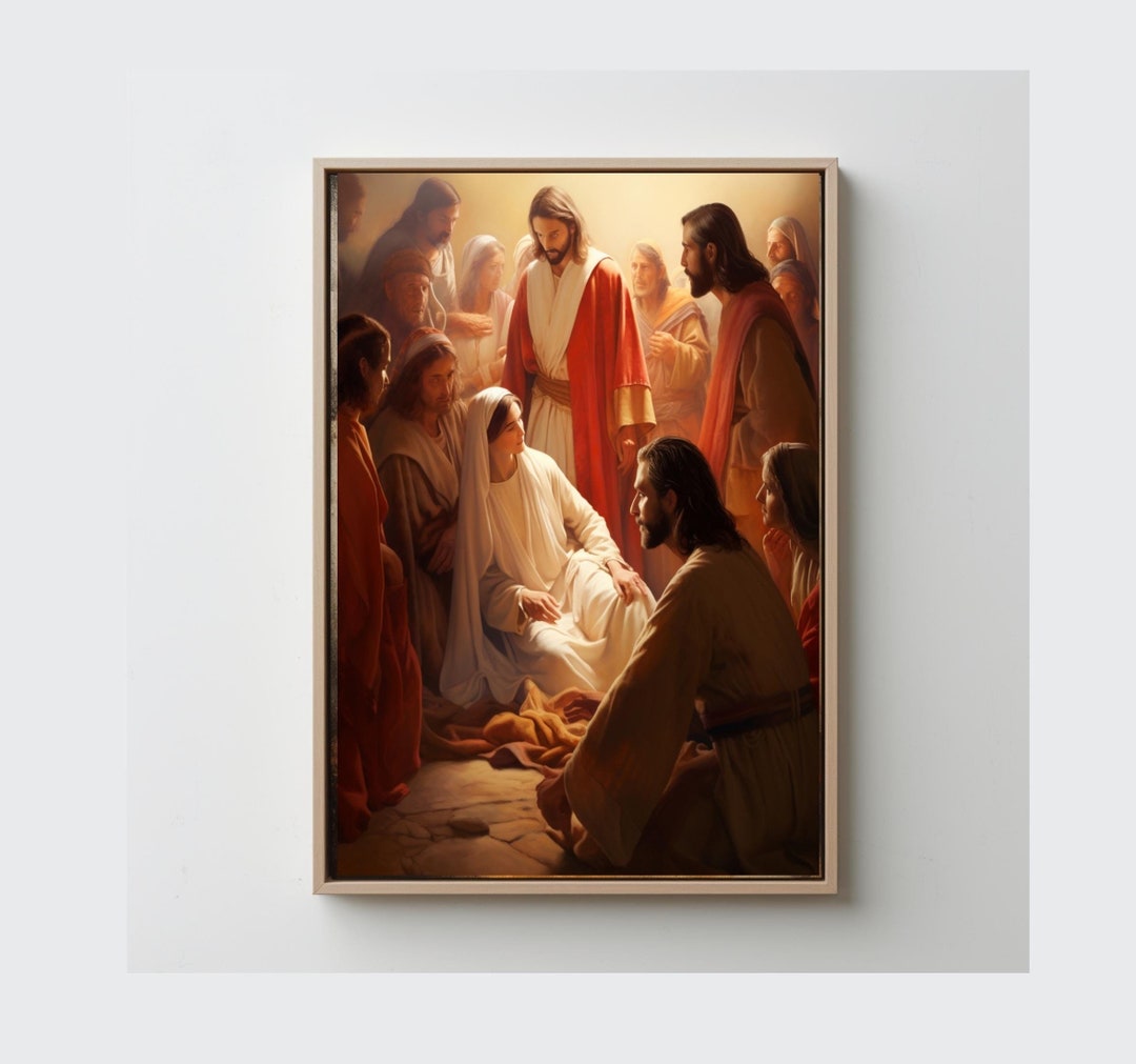 Jesus Healing Bible Art Printable. Christian Wall Art, INSTANT DOWNLOAD ...