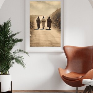 Jesus-walk to Emmaus-print Art-scripture Luke 24. Jesus and Two ...