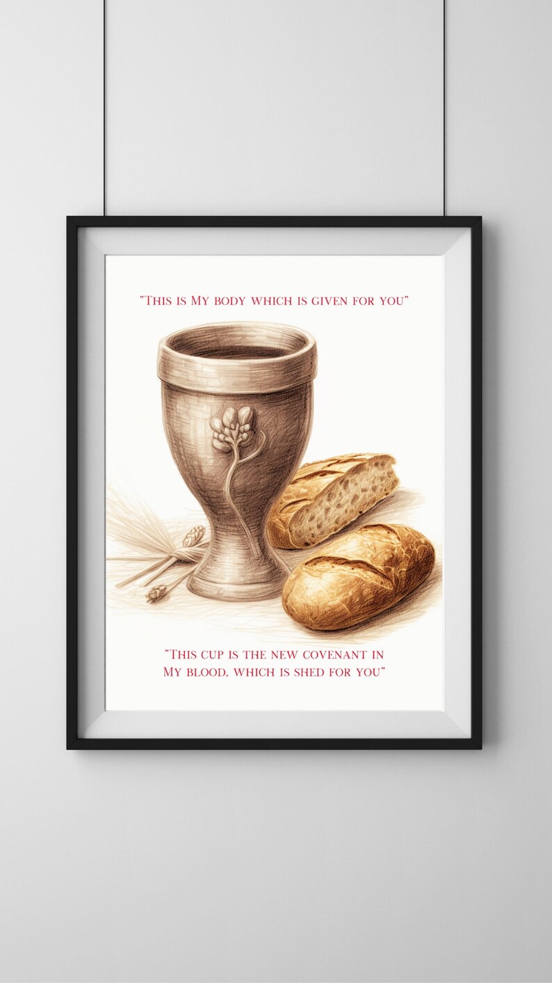 Christian Digital Wall Art, Communion. Scripture Verse Luke 22 Jesus ...