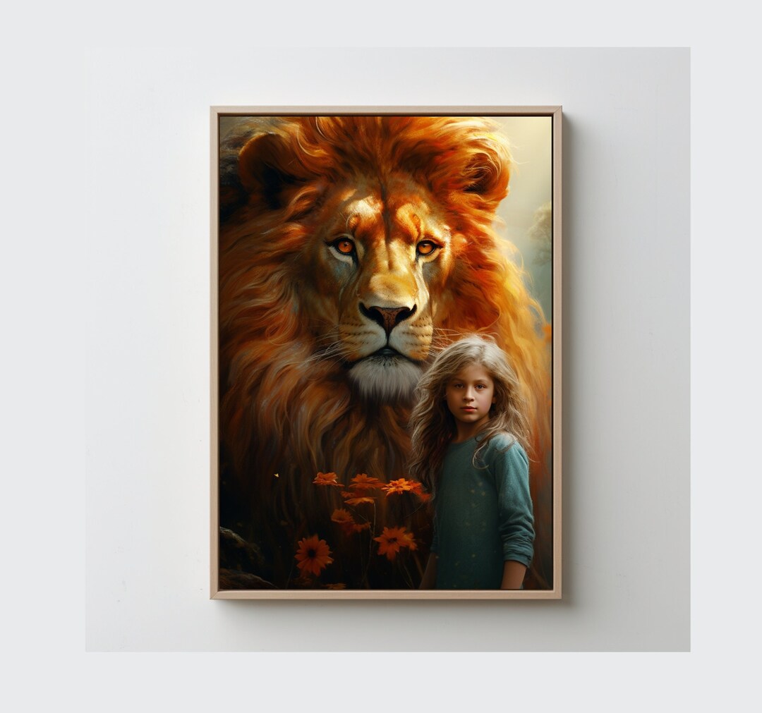 Narnia's Wall Poster Art Aslan and Susan Digital Wall Poster INSTANT ...