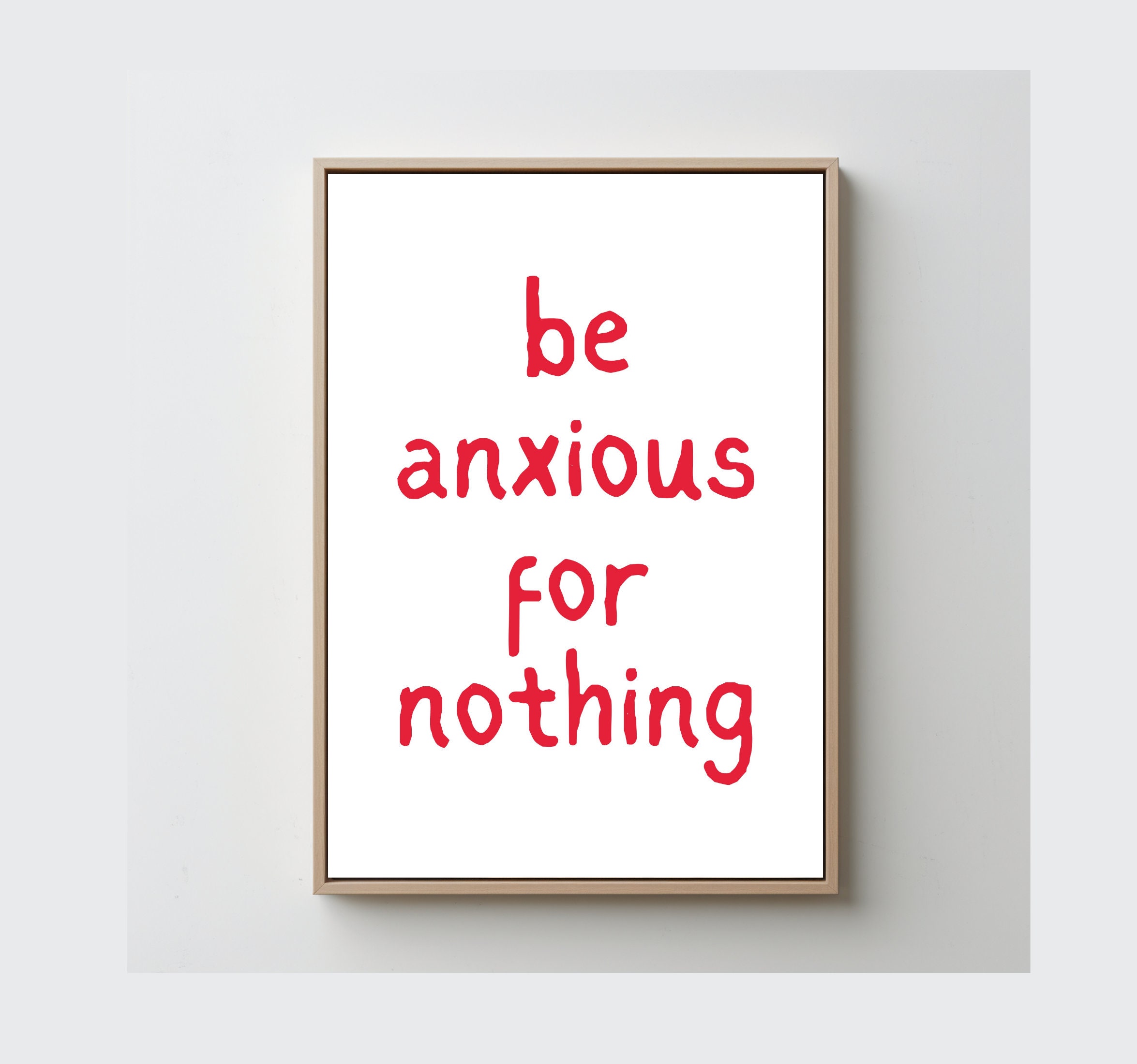 Be Anxious for Nothing | Bible Verse Digital Wall Art, Philippians 4 ...