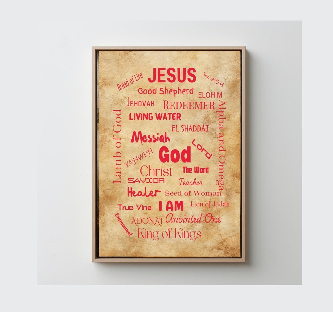 Names of God Wall Art. Distinctive Print Art for Christian Homes ...