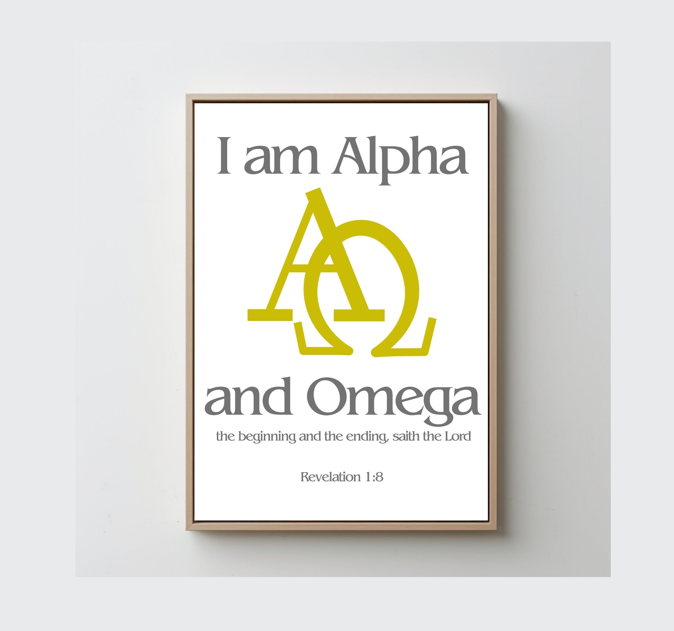 I Am Alpha & Omega, Scripture Verse Poster. Rev 1:8 Bible Wall Art ...
