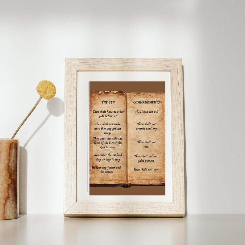Ten Commandments, DIGITAL PRINT, Love God, Scripture Verse Pintable ...