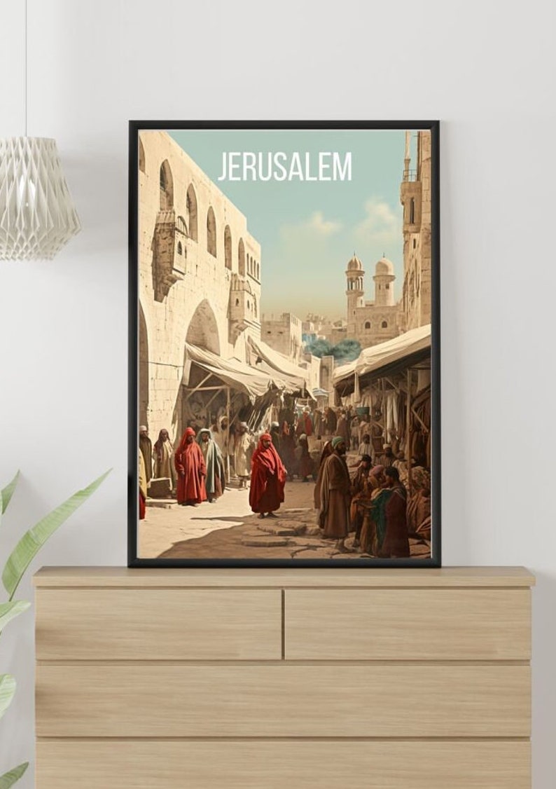 Jerusalem Poster Original Art Depiction of Jerusalem in the Days of ...