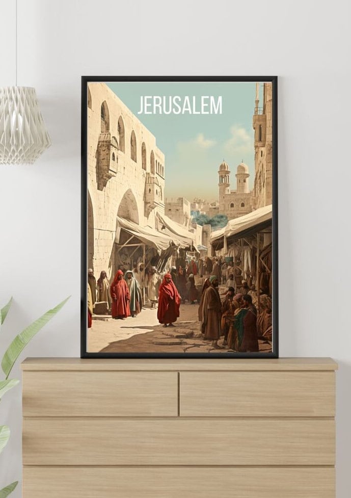 Jerusalem Poster Original Art Depiction of Jerusalem in the - Etsy