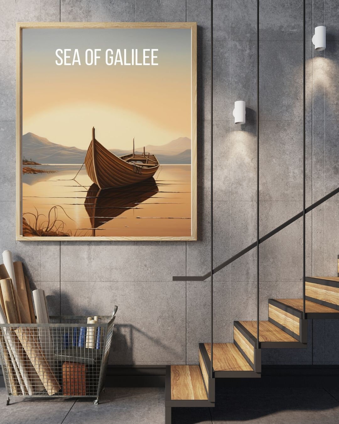 Sea of Galilee Poster Art, Wall Art of Biblical Israel. Jesus Met Simon ...