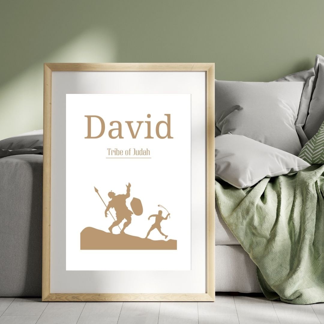 David, Defeated Goliath, Digital Print Bible Art. Boy's Room Decor ...