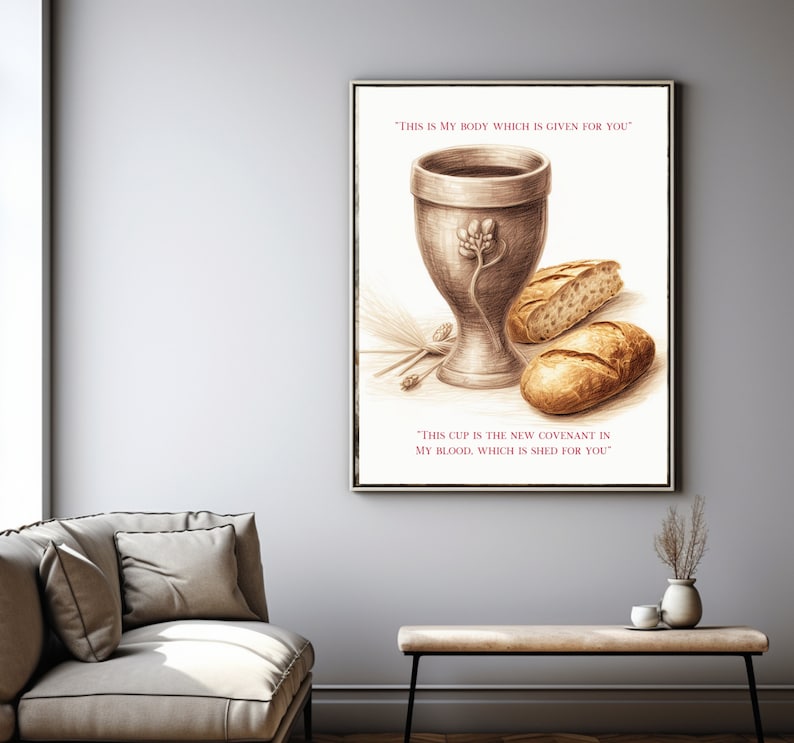 Christian Digital Wall Art, Communion. Scripture Verse Luke 22 Jesus Bible Verse. INSTANT ...