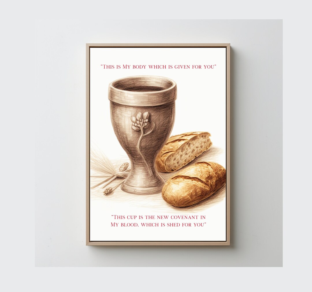 Christian Digital Wall Art, Communion. Scripture Verse Luke 22 Jesus ...