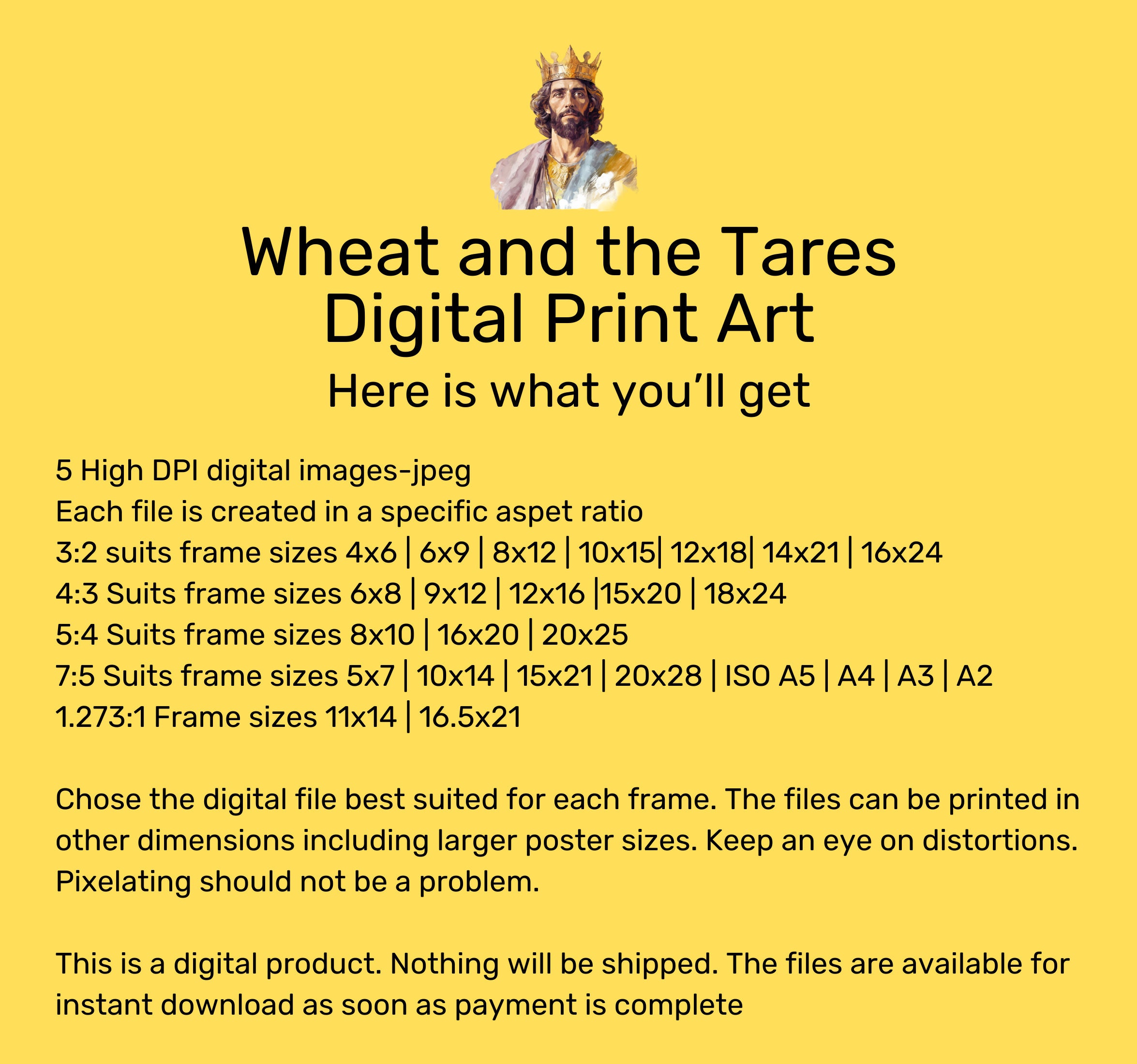 Wheat and the Tares Bible Art. Digital Wall Art. Country Farm Field ...