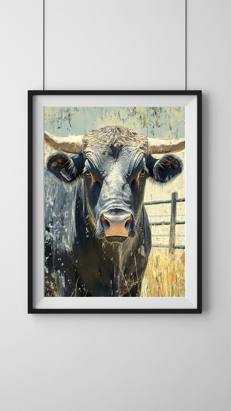 Bibles Strong Bull in Watercolor. Digital Wall Art. Bull of Scripture ...