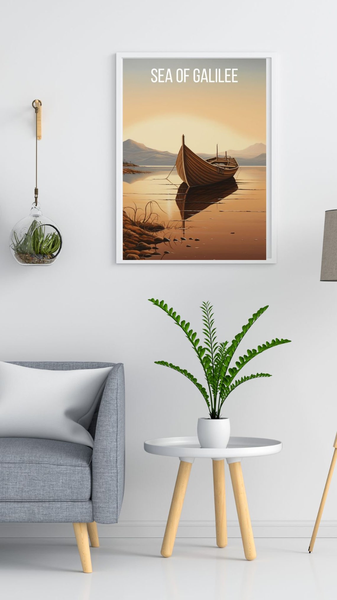 Sea of Galilee Poster Art, Wall Art of Biblical Israel. Jesus Met Simon ...