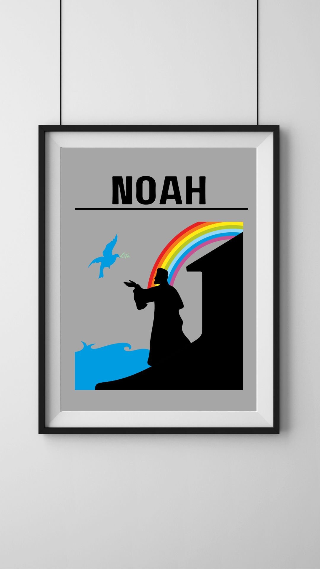 Noah, Digital Bible Wall Art. Scripture Noah and the Ark. Vintage Bible ...