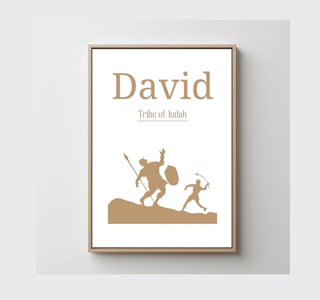 David, Defeated Goliath, Digital Print Bible Art. Boy's Room Decor ...