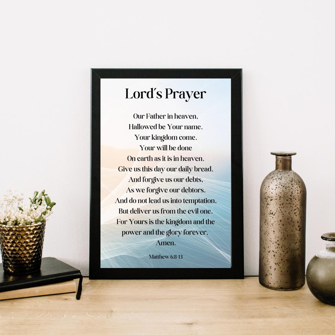 The Lords Prayer Printable Scripture Bible Verse Matthew 6 Bible Wall ...