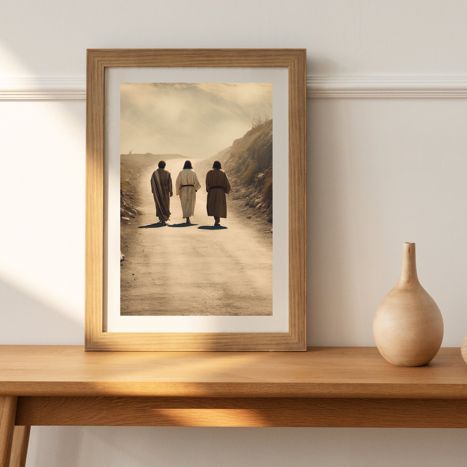 Jesus-walk to Emmaus-print Art-scripture Luke 24. Jesus and Two ...