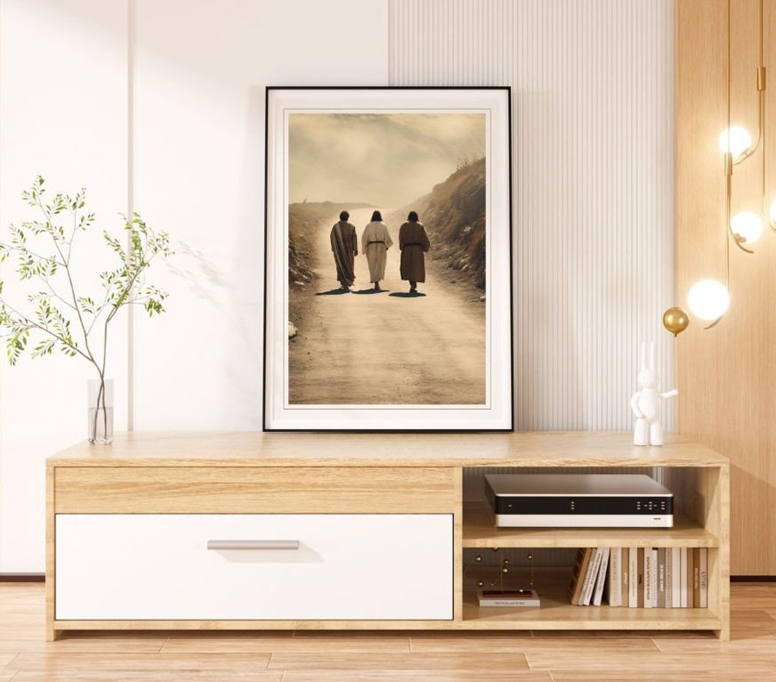 Jesus-walk to Emmaus-print Art-scripture Luke 24. Jesus and Two ...