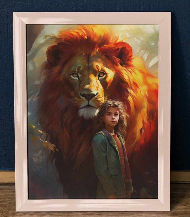 Narnia Aslan Printable Art, C.S Lewis Lion Digital Print Art Original ...