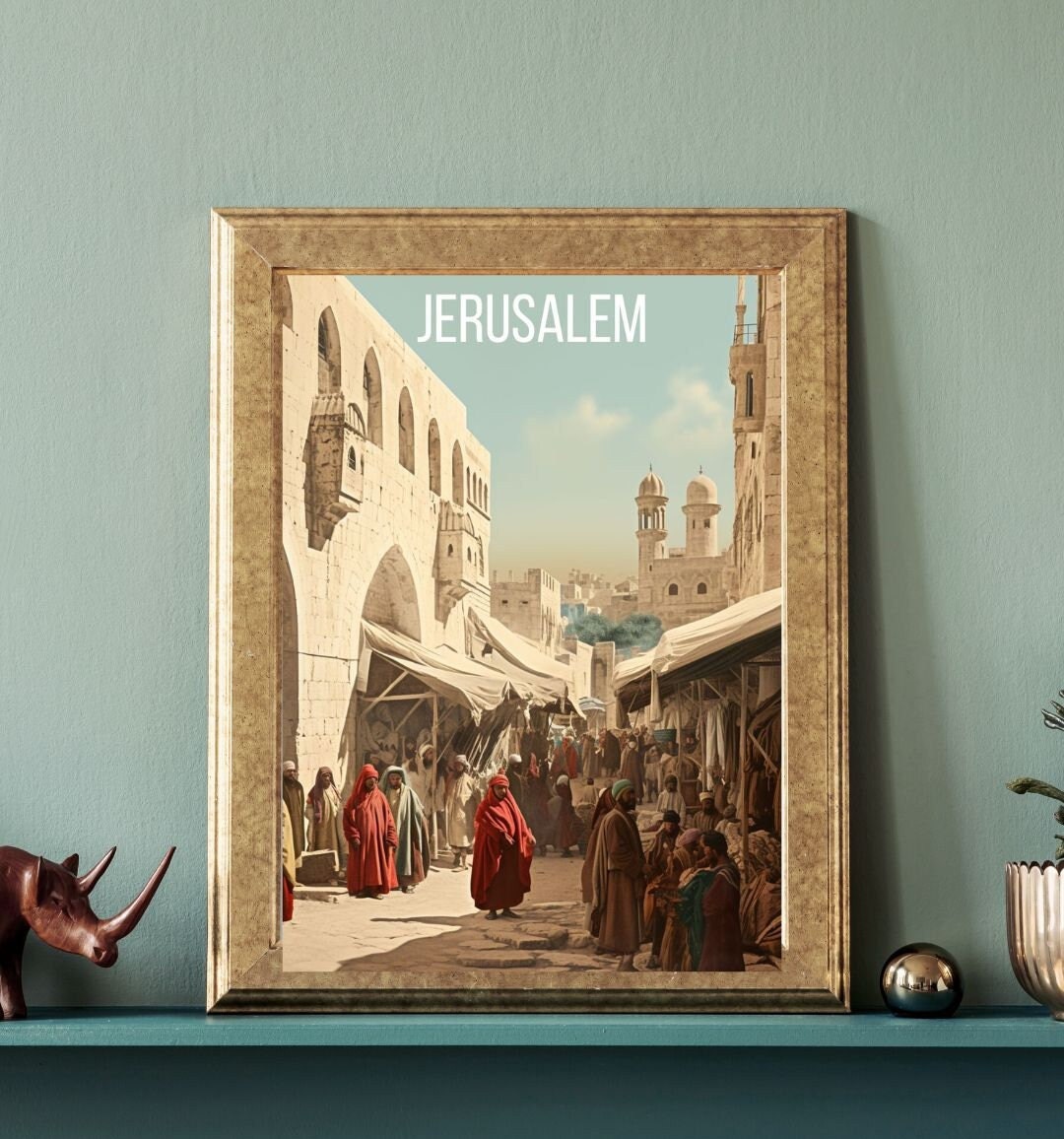 Jerusalem Poster Original Art Depiction of Jerusalem in the - Etsy
