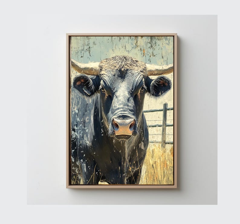 Bibles Strong Bull in Watercolor. Digital Wall Art. Bull of Scripture ...