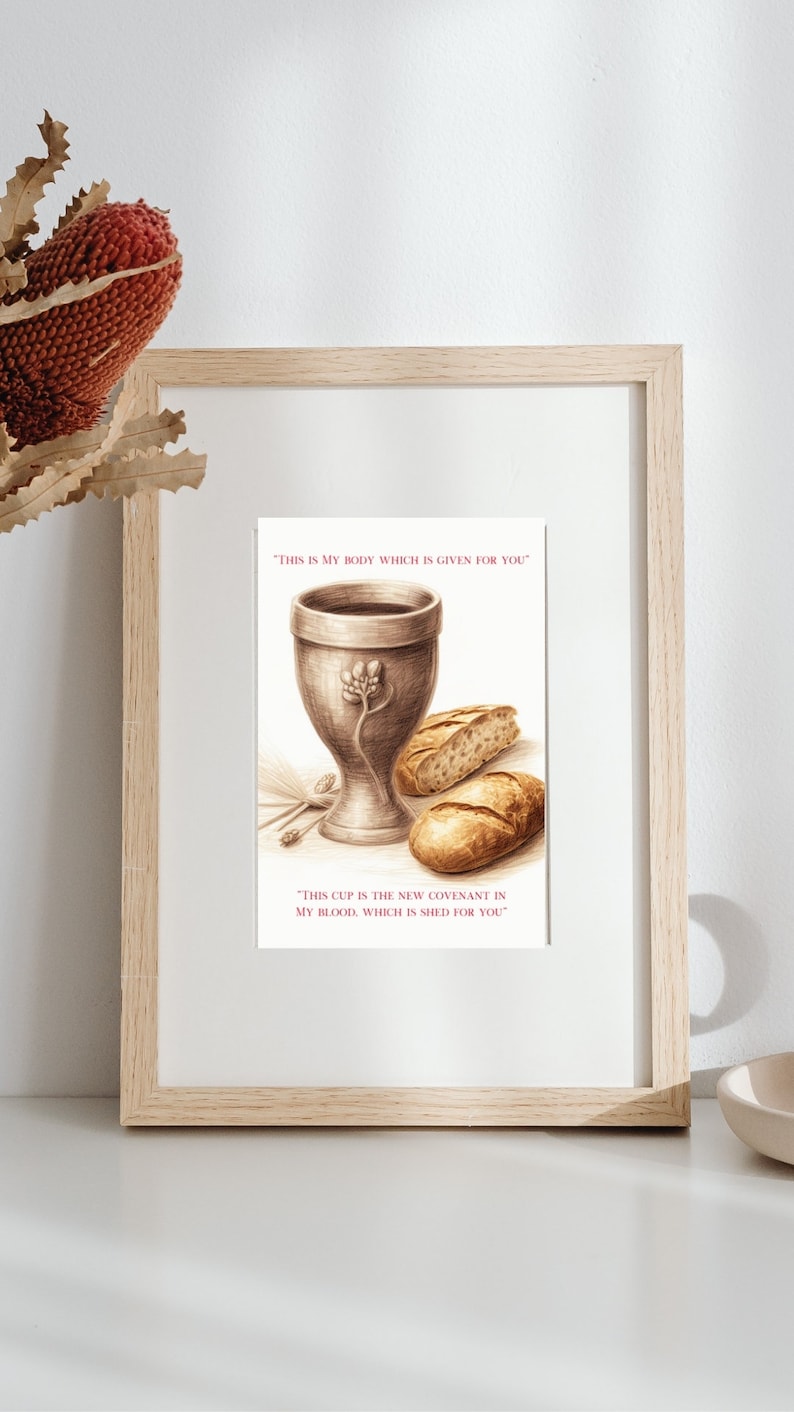 Christian Digital Wall Art, Communion. Scripture Verse Luke 22 Jesus ...