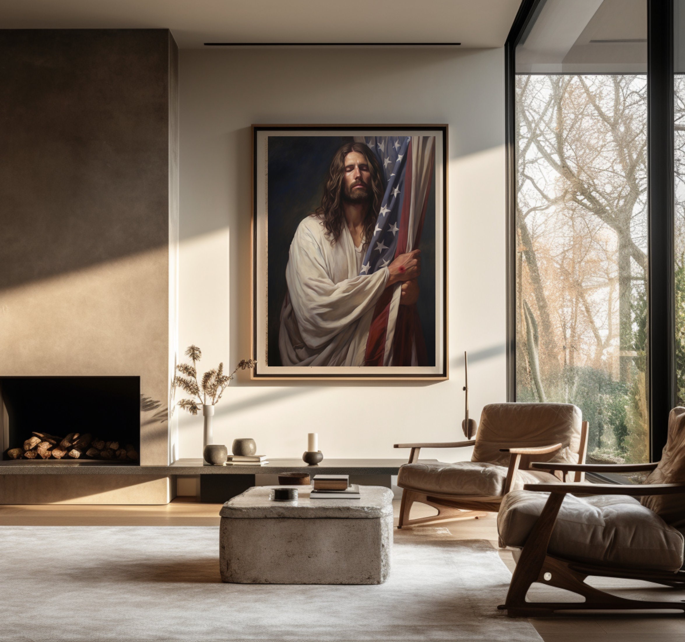 Jesus American Flag Wall Art, Digital Christian Print Art, INSTANT ...