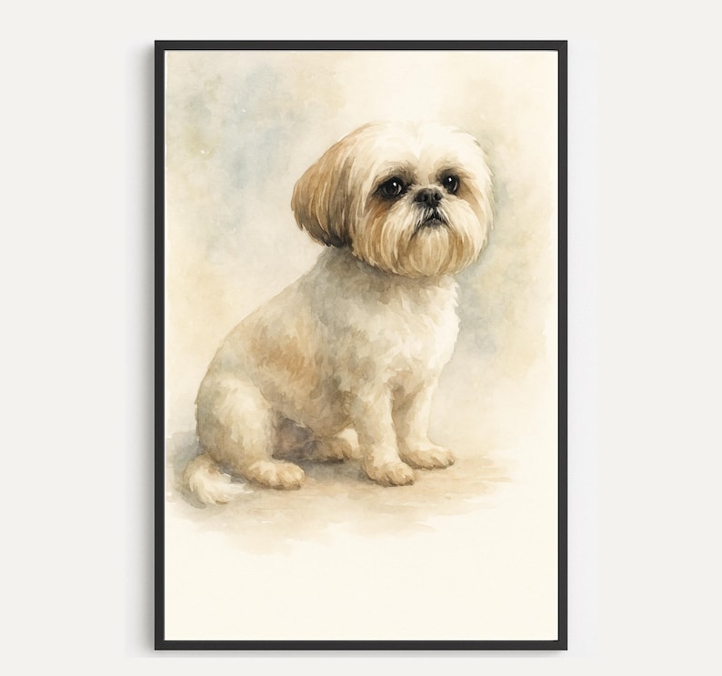 Shih Tzu Classic Watercolor Dog Print, INSTANT DOWNLOAD, Shih Tzu Wall ...