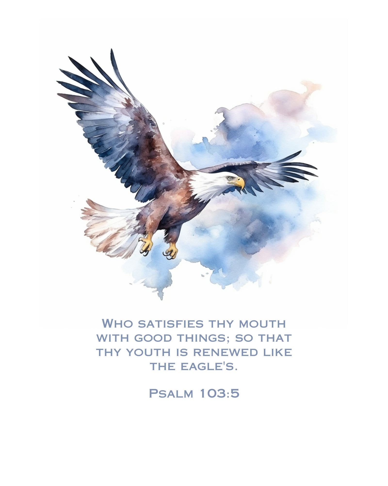 Wings as Eagles Watercolor Print Bible Verse Isaiah 40 Psalm - Etsy