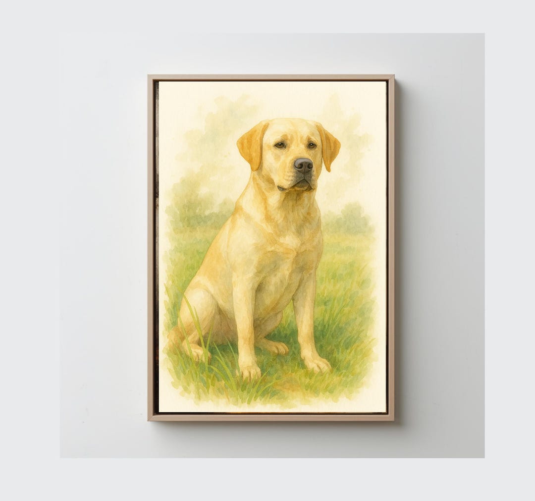 Yellow Labrador Retriever Watercolor Digital Print. Lab Dog Wall Art ...