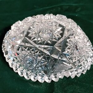 ABP Crystal Cut Sawtooth Candy or Nut Bowl in Stunning Condition - Etsy