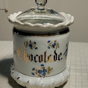 Chocolade Ceramic Candy/biscuit Jar Made in Holland With a Glass Lid - Etsy
