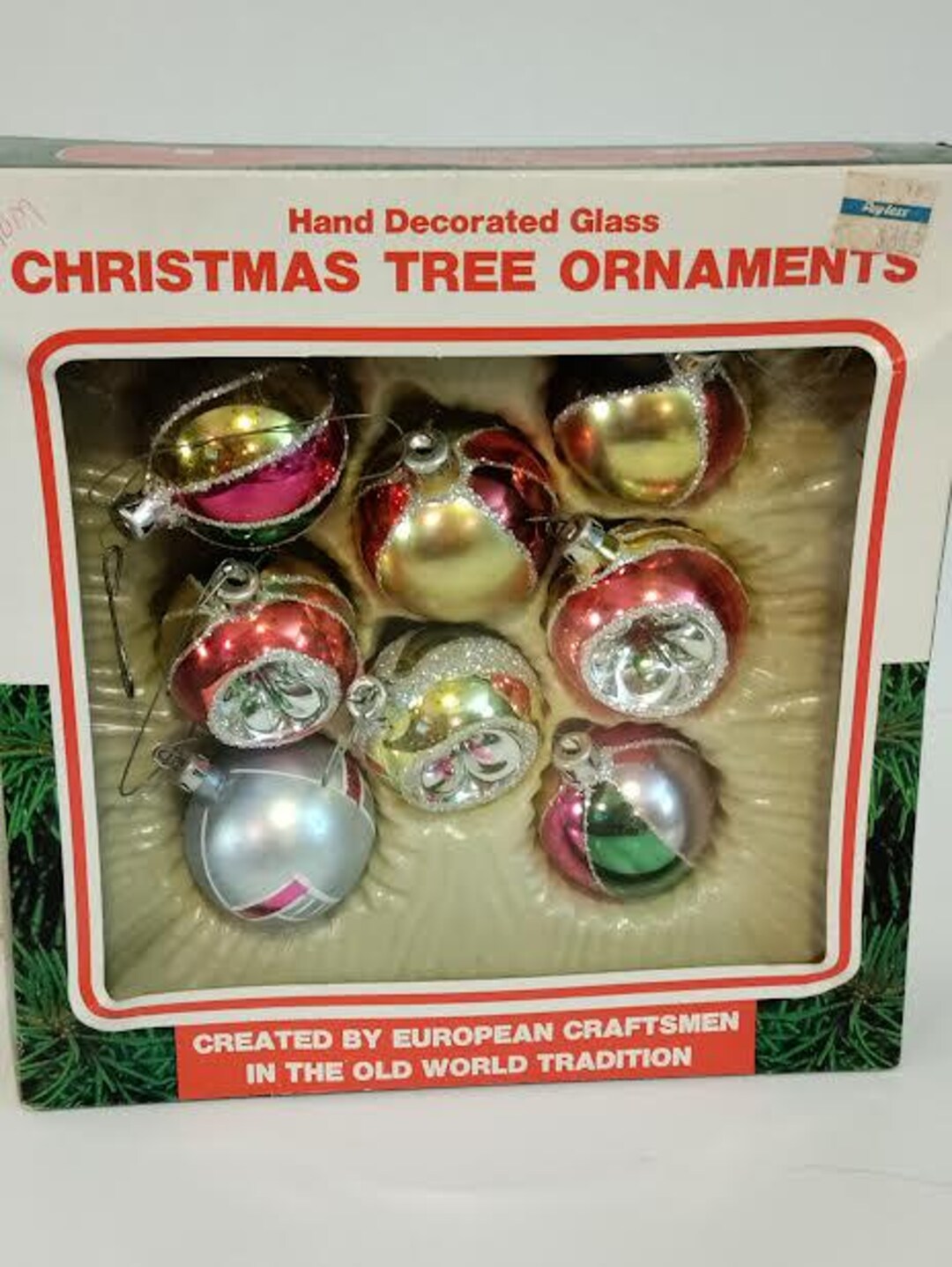 Christmas! 2 Sets Vintage Hand Decorated Glass Ornaments in the Old ...