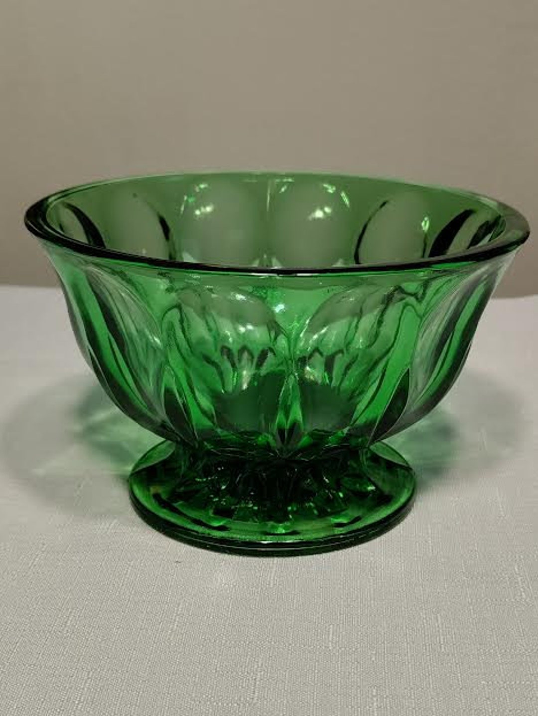 Emerald Green Vintage Anchor Hocking Pedestal Compote Bowl - Etsy